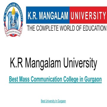 Why K.R. Mangalam University Best Mass communication College In Gurgaon ...