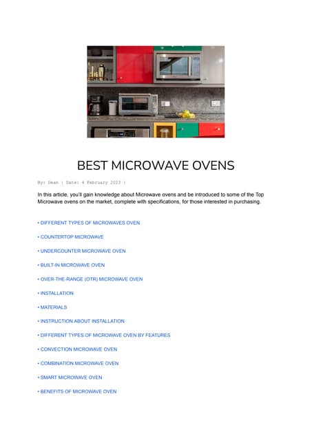 Safety tips for making the best use of microwave ovens | PPTX | Home ...