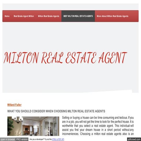 Bestmiltonrealestateagent jimdo com_best_milton_real_estate | PPT