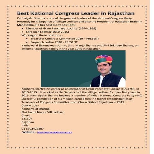 Best National Congress Leader In Rajasthan | PDF | Sikhism | Religion ...