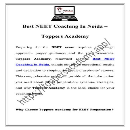 Best NEET Coaching in Noida | Toppers Academy | PDF