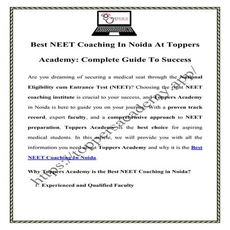 Best NEET Coaching in Noida – Toppers Academy for Guaranteed Success | PDF