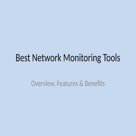 Network monitoring tools | PPTX