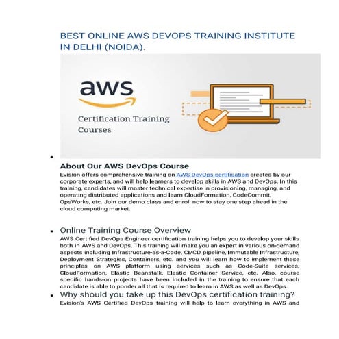 BEST ONLINE AWS DEVOPS TRAINING INSTITUTE IN DELHI (NOIDA)..pdf