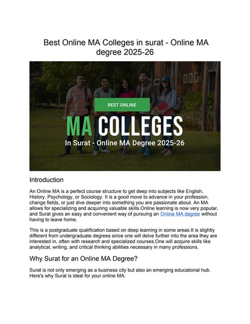 Online masters degree