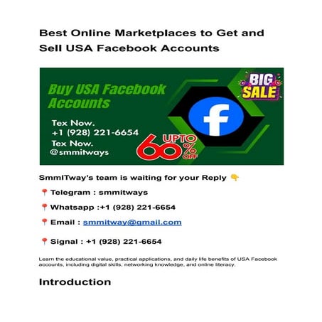 Get Usa Facebook Accounts with marketplace - We are Best.pdf