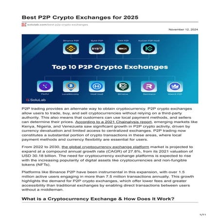 Best P2P Crypto Exchanges for 2025.pdf overview | PDF