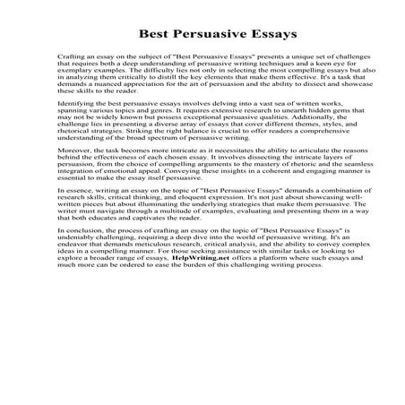 Famous Persuasive Essays | PDF