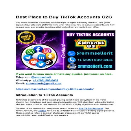 Best Place to Buy TikTok Accounts for Sale eBay Reddit.pdf