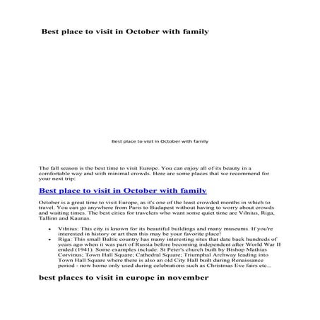 Discover Group || The Best Time To Visit Europe | PDF