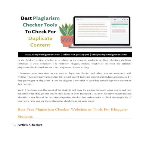 Best plagiarism tools to check for duplicate content converted | PDF