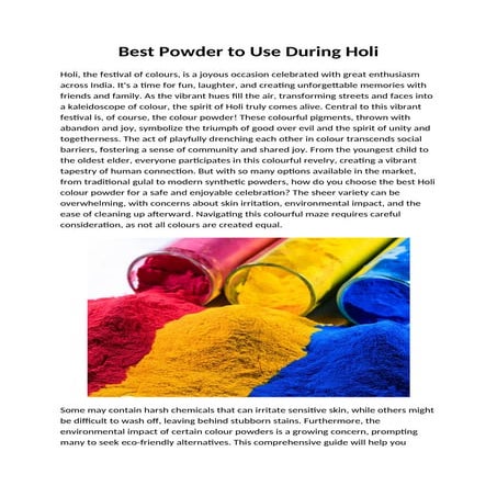 Best Powder to Use During Holi – A Guide to Safe & Vibrant Celebrations ...