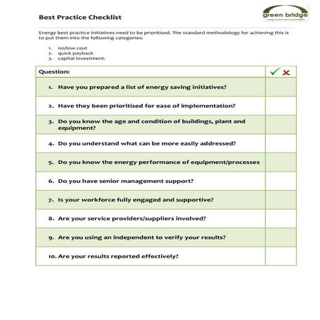 Best practice checklist | PDF