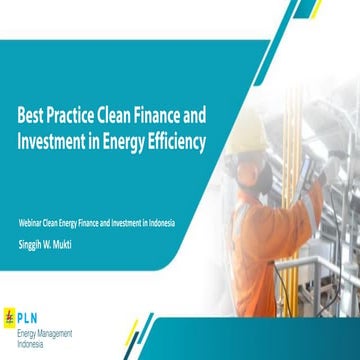 Best Practice Clean Finance and Investment in Energy Efficiency ...