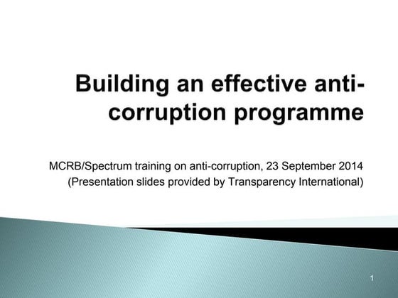 Smart's experience in anti corruption | PPT