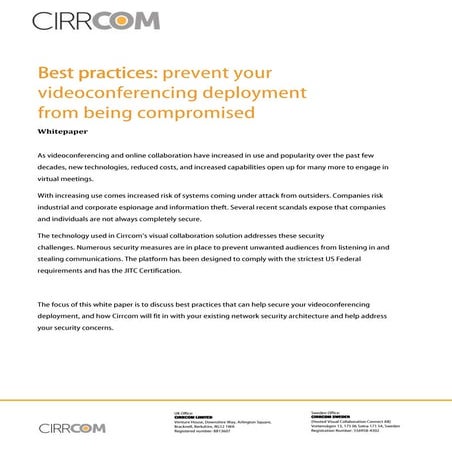 Video Conferencing Security | PDF
