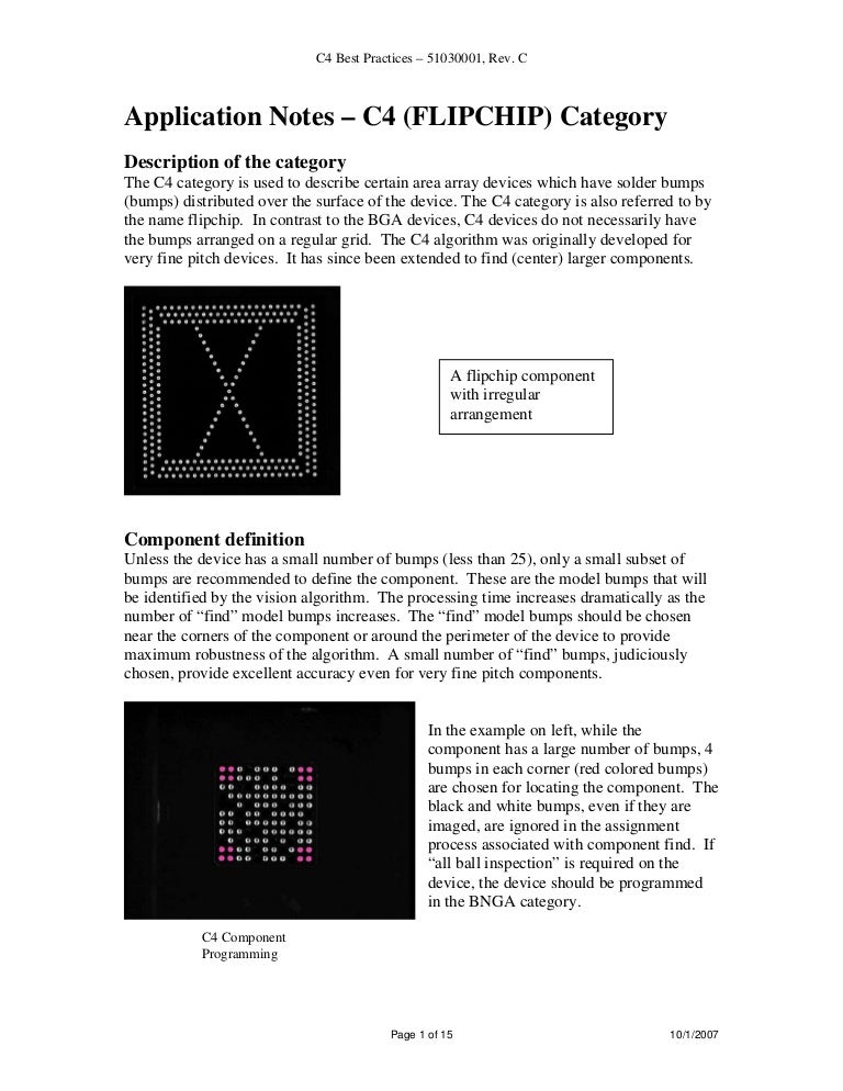 Application Notes – C4 (FLIPCHIP) Category