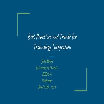 Best Practices and Trends for Technology Integration | PPT