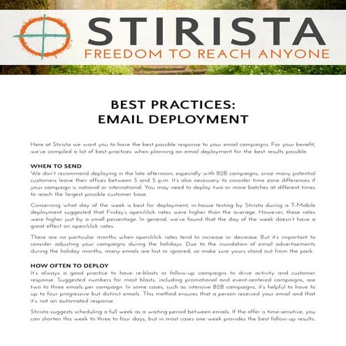 Best Practices for Email Deployment | PDF