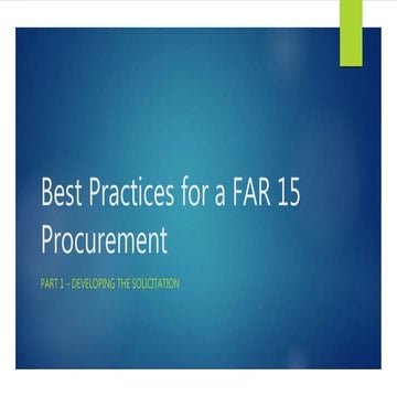 Best practices for a far 15 procurement part 1 | PPTX