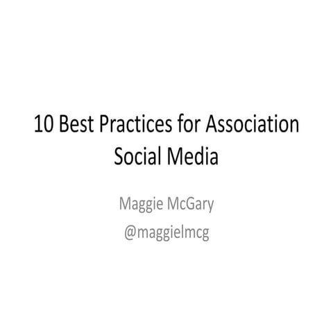10 Best practices for association social media | PPT