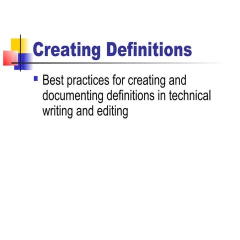 Best Practices for Creating Definitions in Technical Writing and Editing | PPT