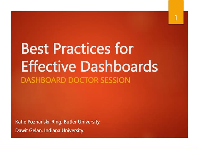 Best Practices For Effective Dashboards 1 Pptx