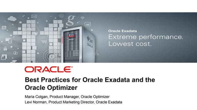 Best Practices For Oracle Exadata And The Oracle Optimizer Pdf Databases Computer Software