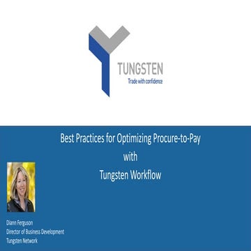 Best practices for optimizing P2P with Tungsten Workflow | PDF