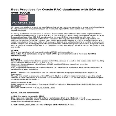 Best Practices For Oracle Rac Db With Large Sga Size Pdf 8837