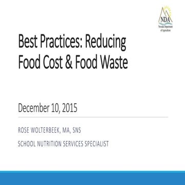Best practices Reducing Food Cost & Food Waste | PPT
