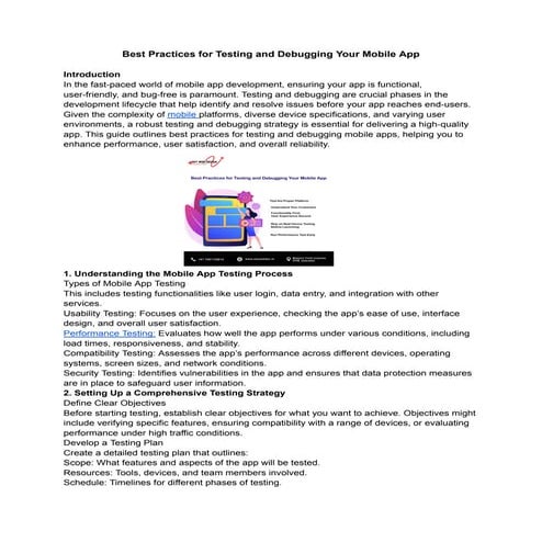Best Practices For Testing And Debugging Your Mobile Apppdf