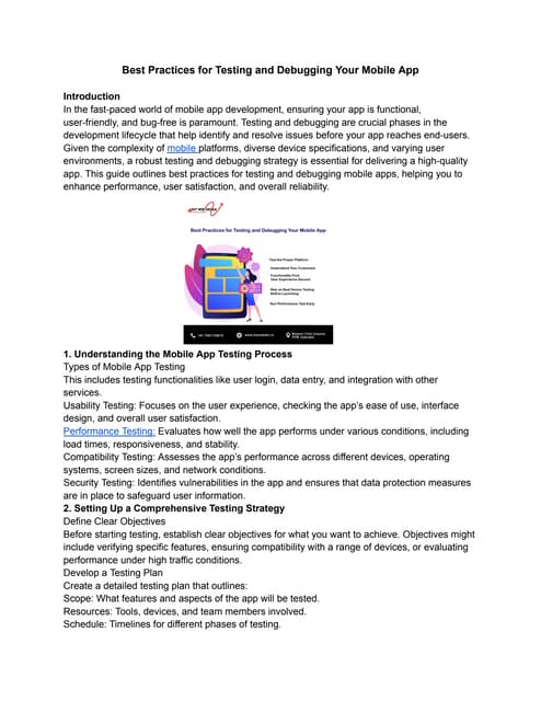 Best Practices For Testing And Debugging Your Mobile Apppdf