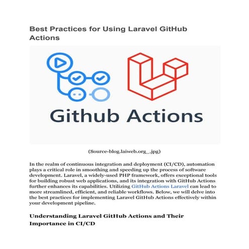 Best Practices For Using Laravel Github Actions 1pdf