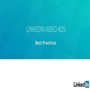 Best practices for video ads on LinkedIn | PPT