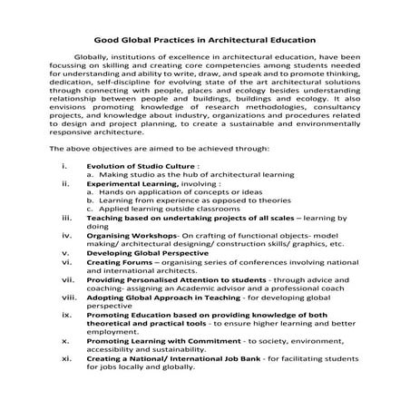 Best practices in architectural learning | PDF