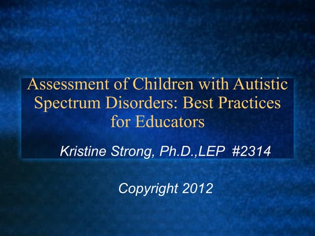 Autism spectrum disorder (ASD) | PDF