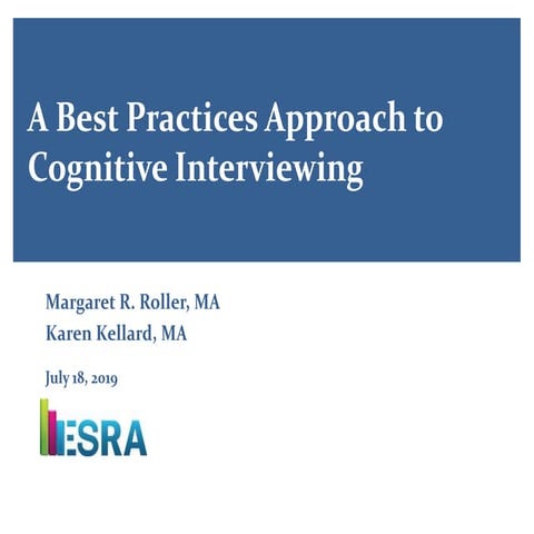 A best practices approach to cognitive interviewing | PPTX