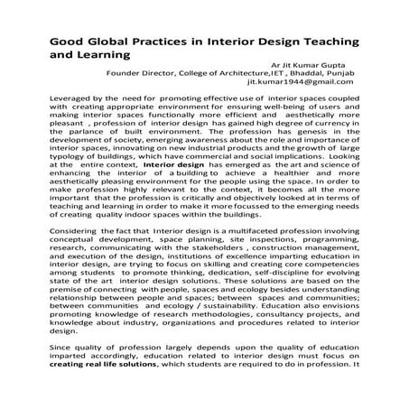 Best practices in interior design learning | DOCX | Interior Decorating ...