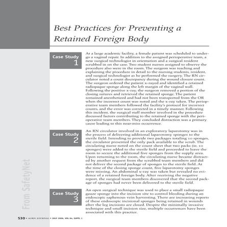 Best practices in preventing retained foreign objects | PDF