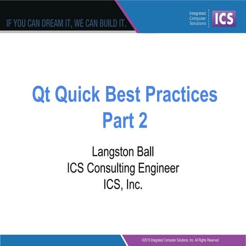 Best Practices In Qt Quick Qml Part Ii Ppt