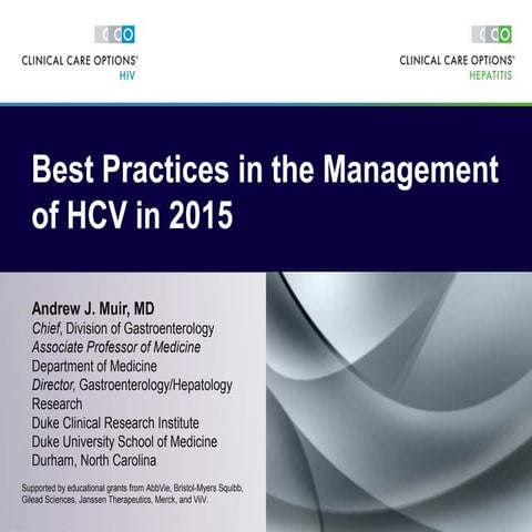 Best Practices in the Management of HCV. 2015 | PPT