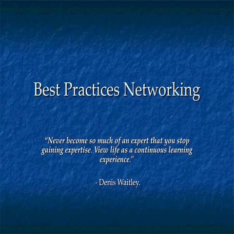 Best Practices Networking | PPT