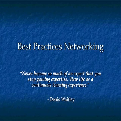 Best Practices Networking | PPT
