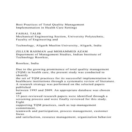 Best Practices of Total Quality ManagementImplementation in .docx