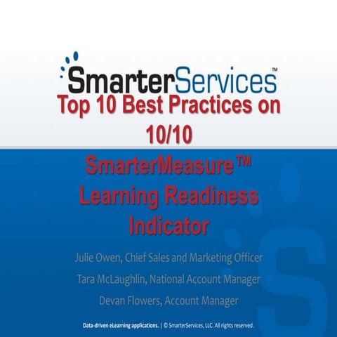 Best practices SmarterMeasure Learning Readiness Indicator Webinar | PPT