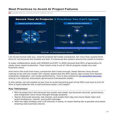 Best Practices To Avoid Ai Project Failures Pdf