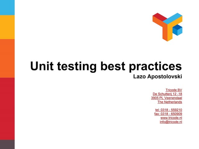Best Practices Unit Testing Ppt