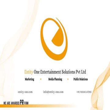Entity One ESPL is the Best PR Agency in India | PDF