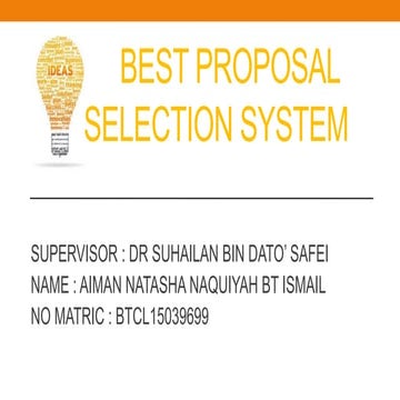 Best proposal selection system | PPT